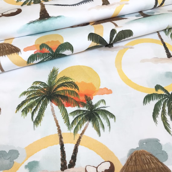 Tropical Beach Fabric Seashore Tropical Beach Fabric Quilt Block Ocean