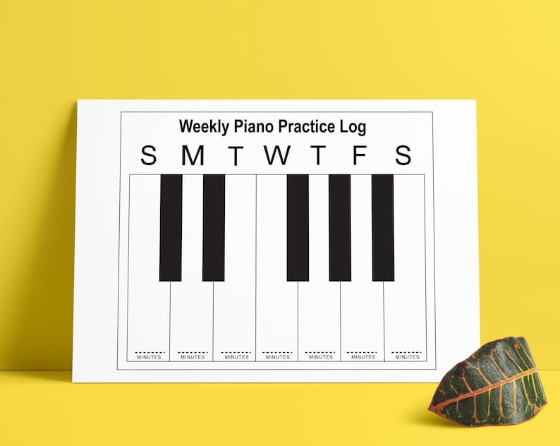 Piano Habit Tracker Practice Log (instant Download) Music Education ...