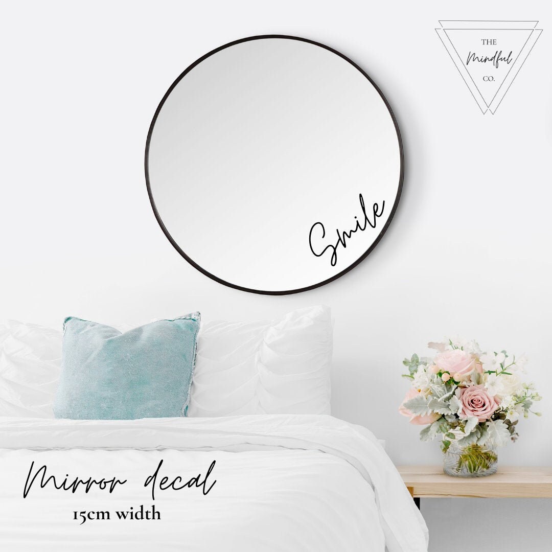 Smile Positive Mirror Decal smile Sticker Mirror Sticker - Etsy