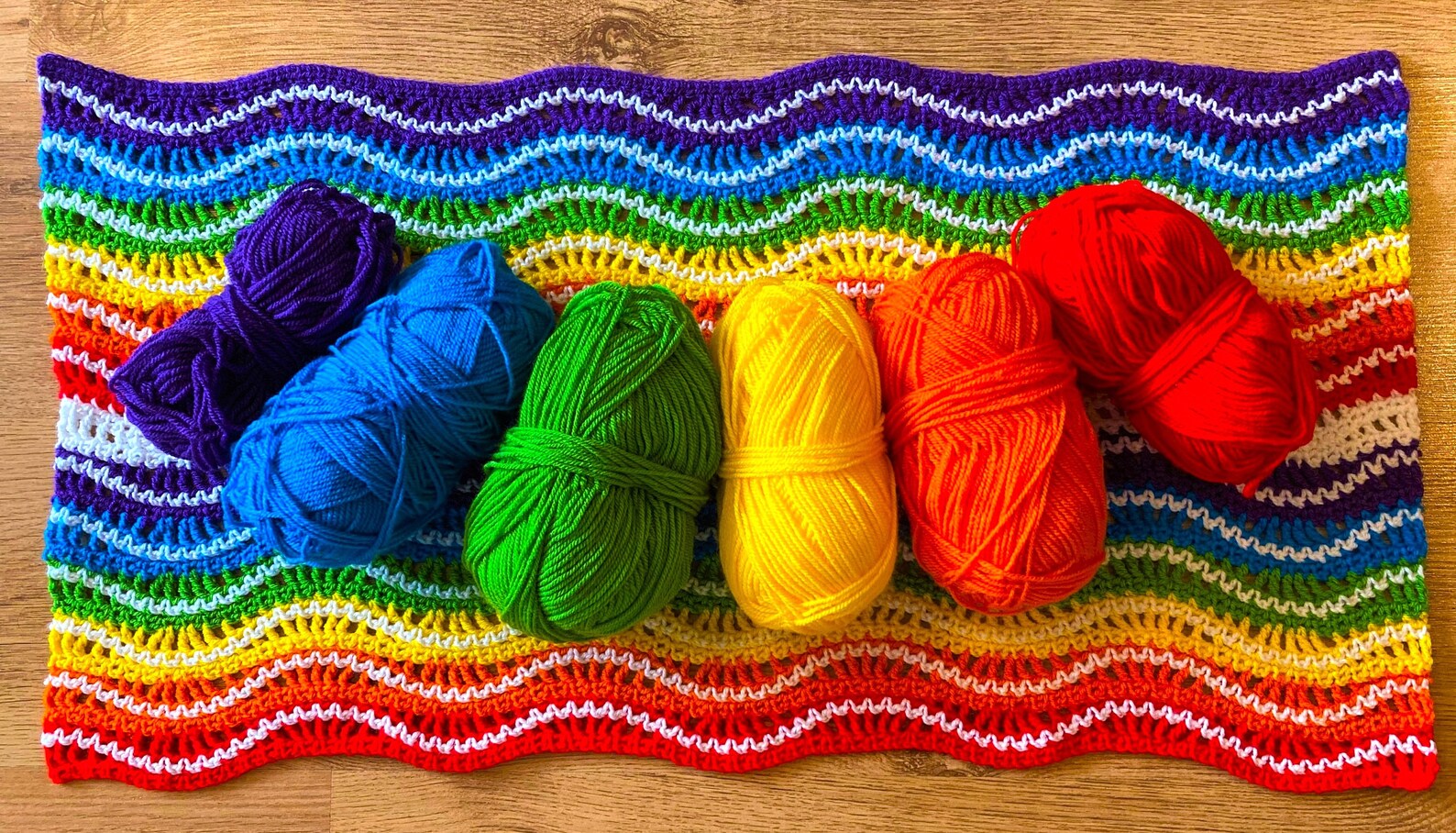Rainbow Ripple Blanket Crochet Pattern//ripple Rainbow Afghan Crochet ...