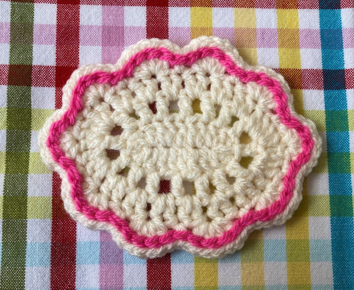 Oval Coaster Crochet Pattern/pdf File With Step by Step Photo Tutorial ...