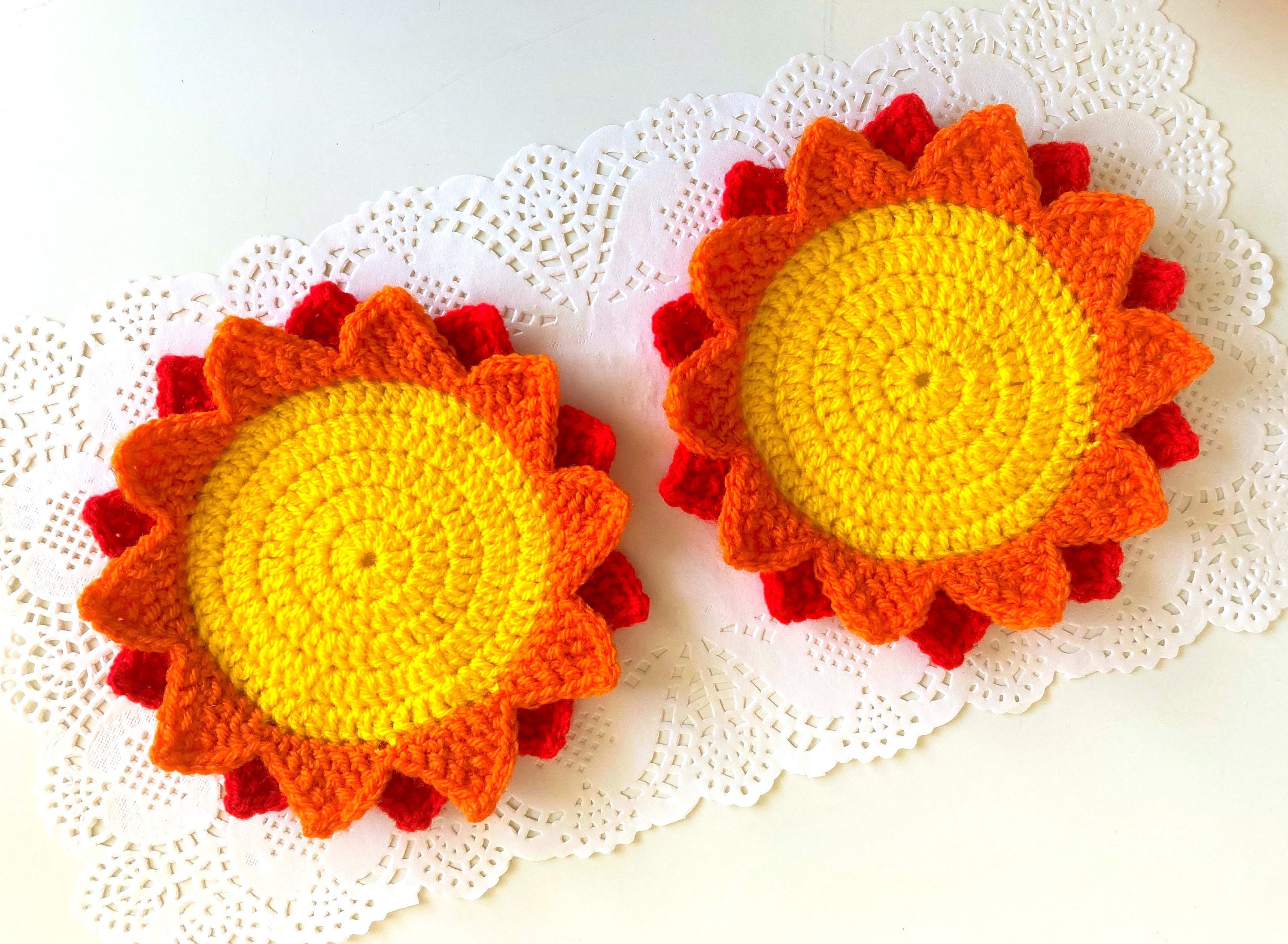 Sun Coaster Crochet Pattern/pdf File With Step by Step Photo Tutorial ...