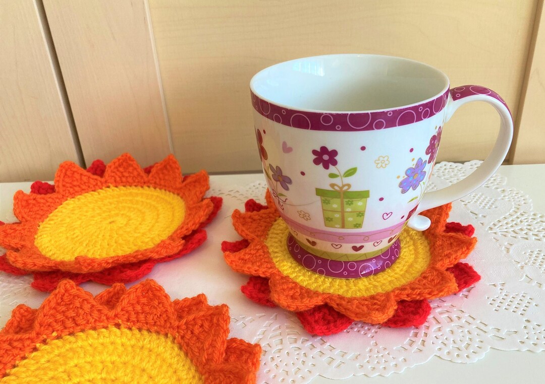Sun Coaster Crochet Pattern/pdf File With Step by Step Photo - Etsy