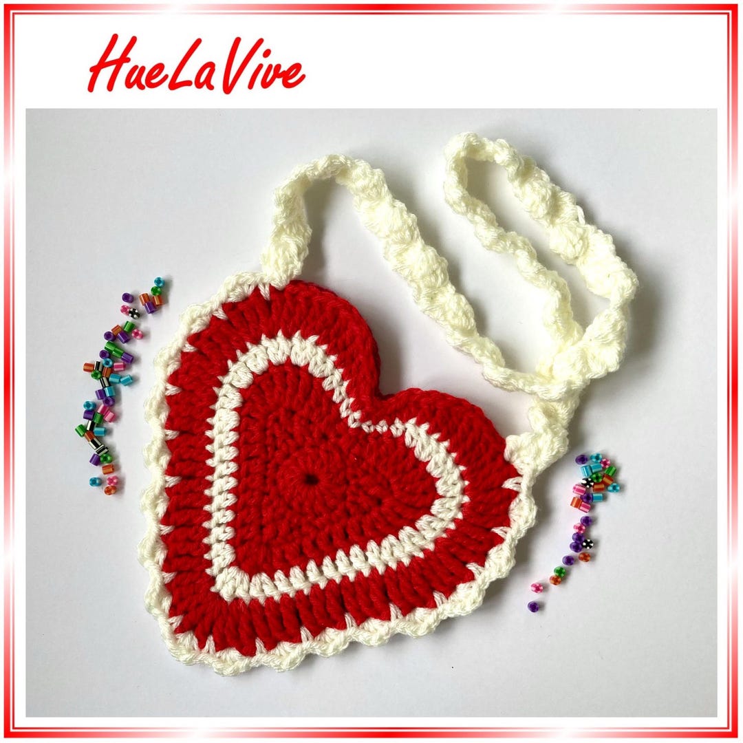 Heart Bag Crochet Pattern//crochet Heart Purse//heart Handbag Crochet ...