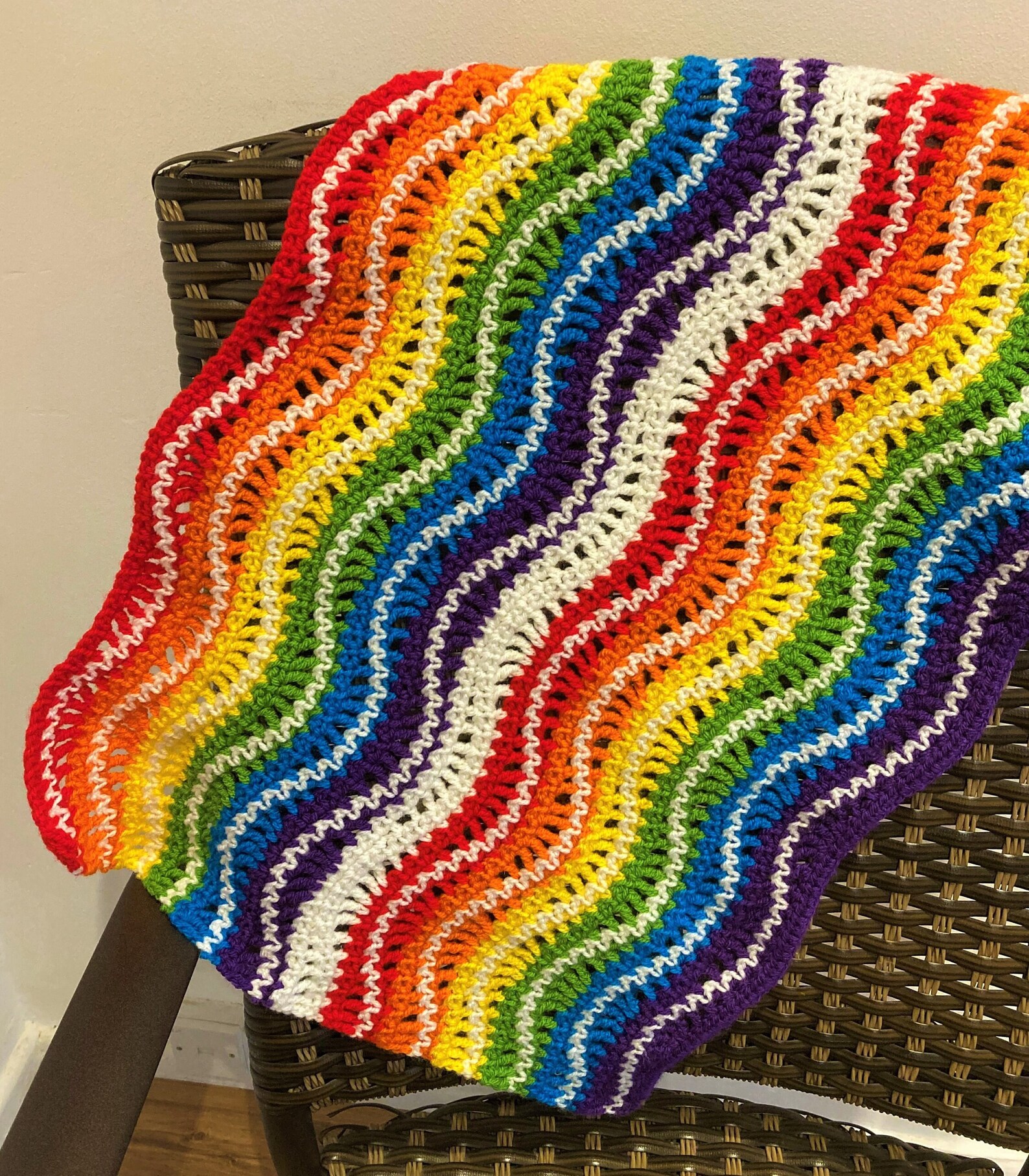 Rainbow Ripple Blanket Crochet Pattern/afghan Crochet | Etsy