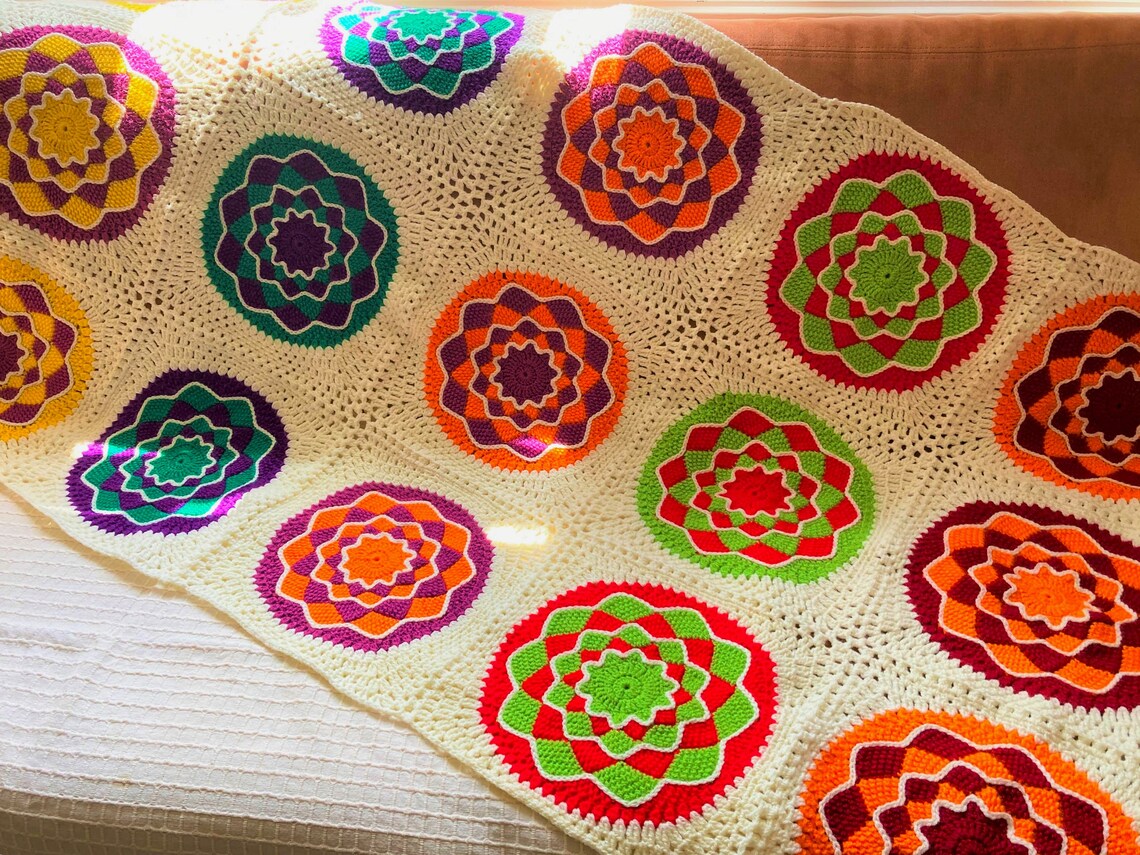 Crochet Square Pattern ** Tunisian Crochet Square Motif For: Afghan ...