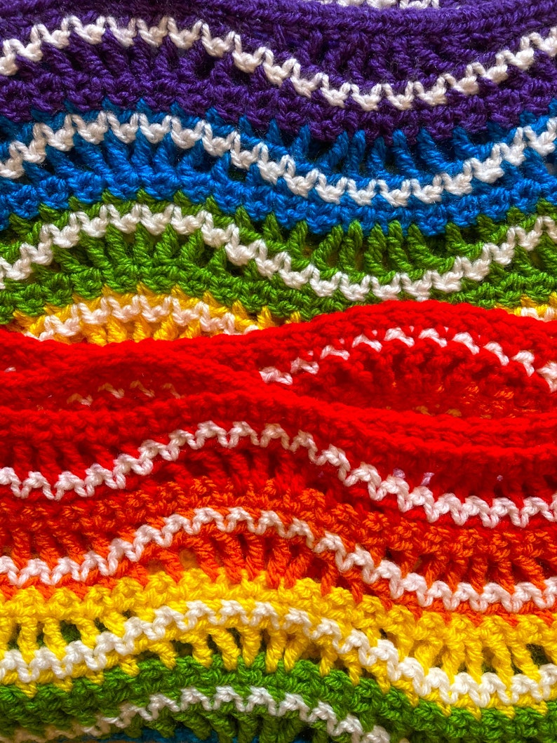 Rainbow Ripple Blanket Crochet Pattern//ripple Rainbow Afghan Crochet ...