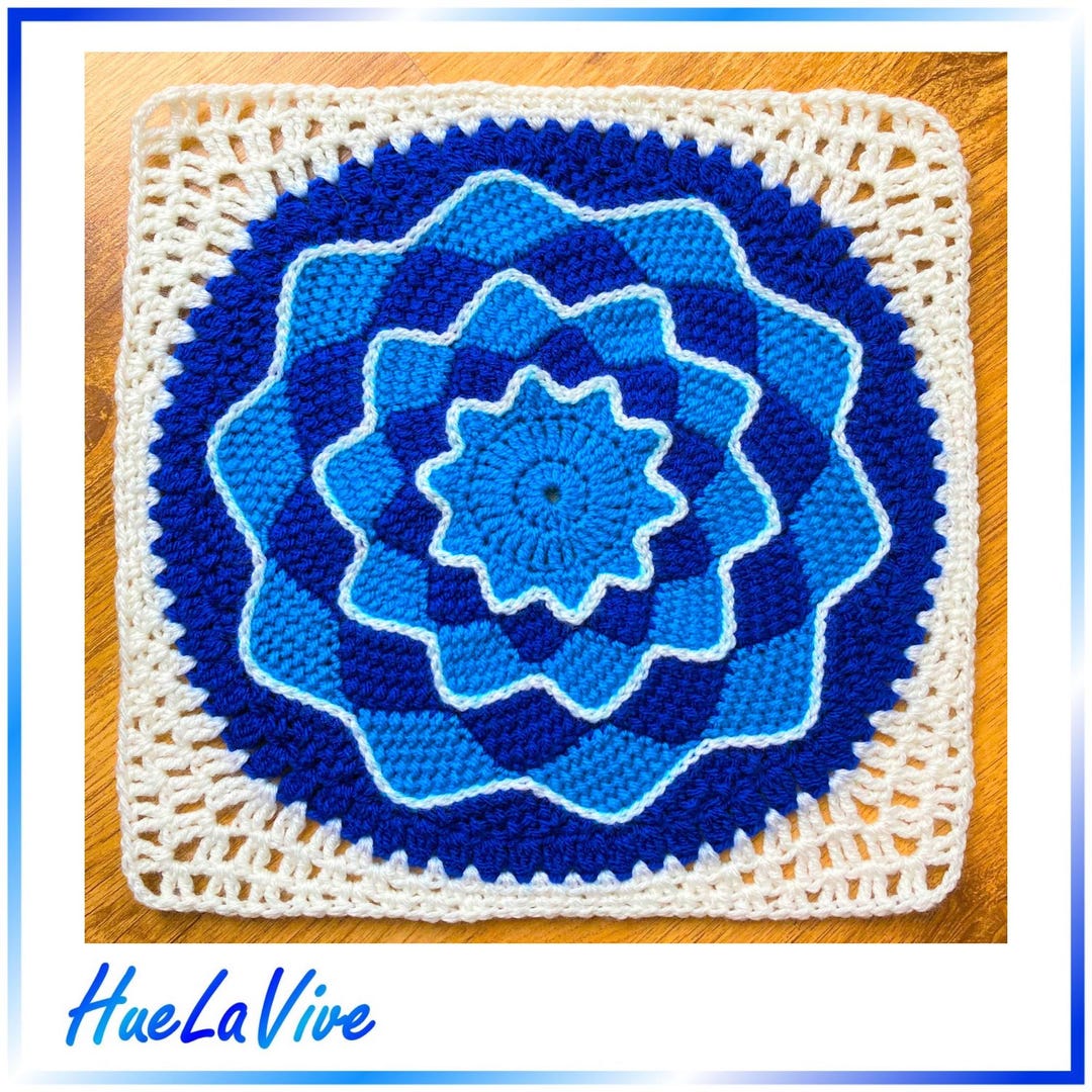 Crochet Square Pattern ** Tunisian Crochet Square Motif For: Afghan ...