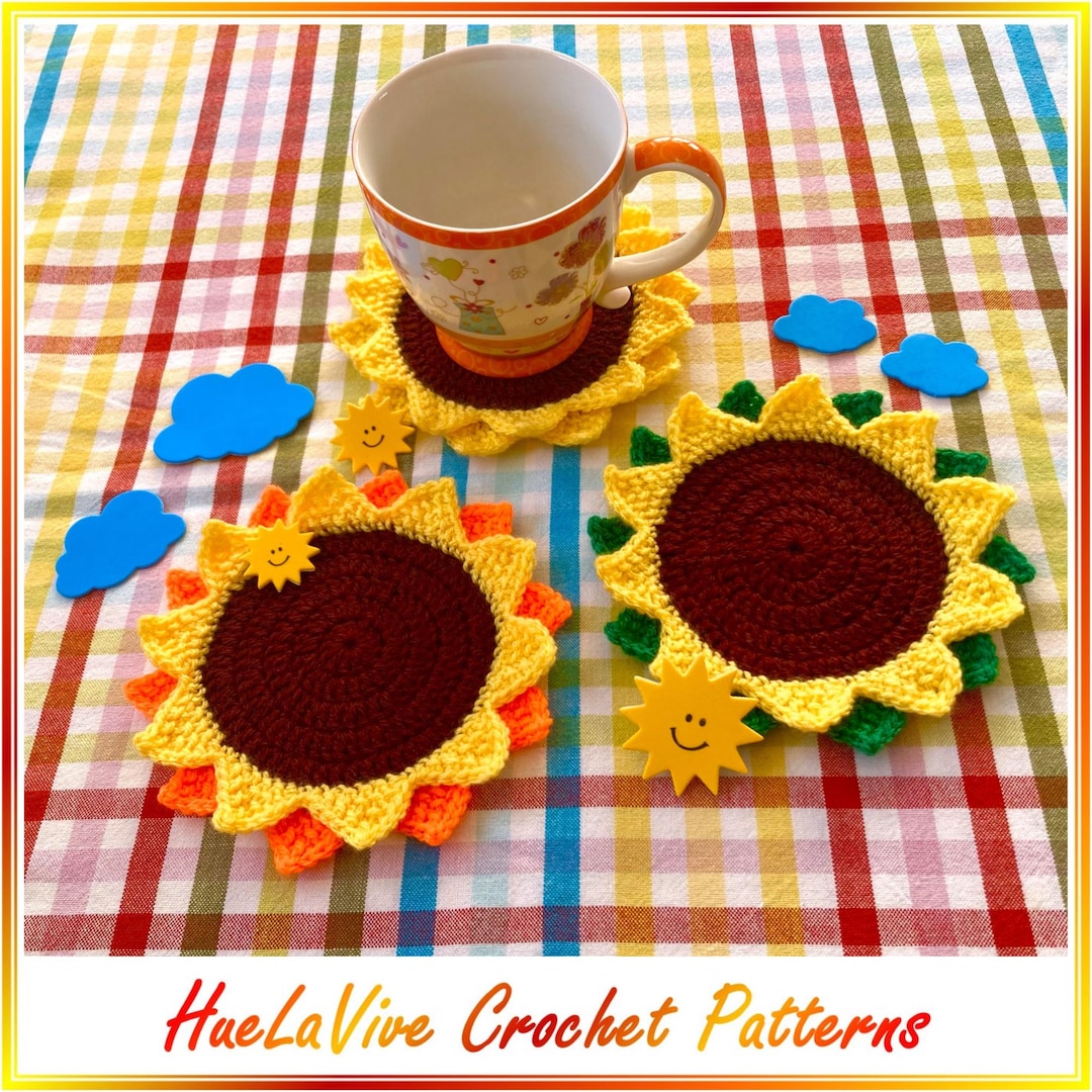 Sunflower Crochet Coaster Pattern//crochet Sunflower Pattern//crochet ...