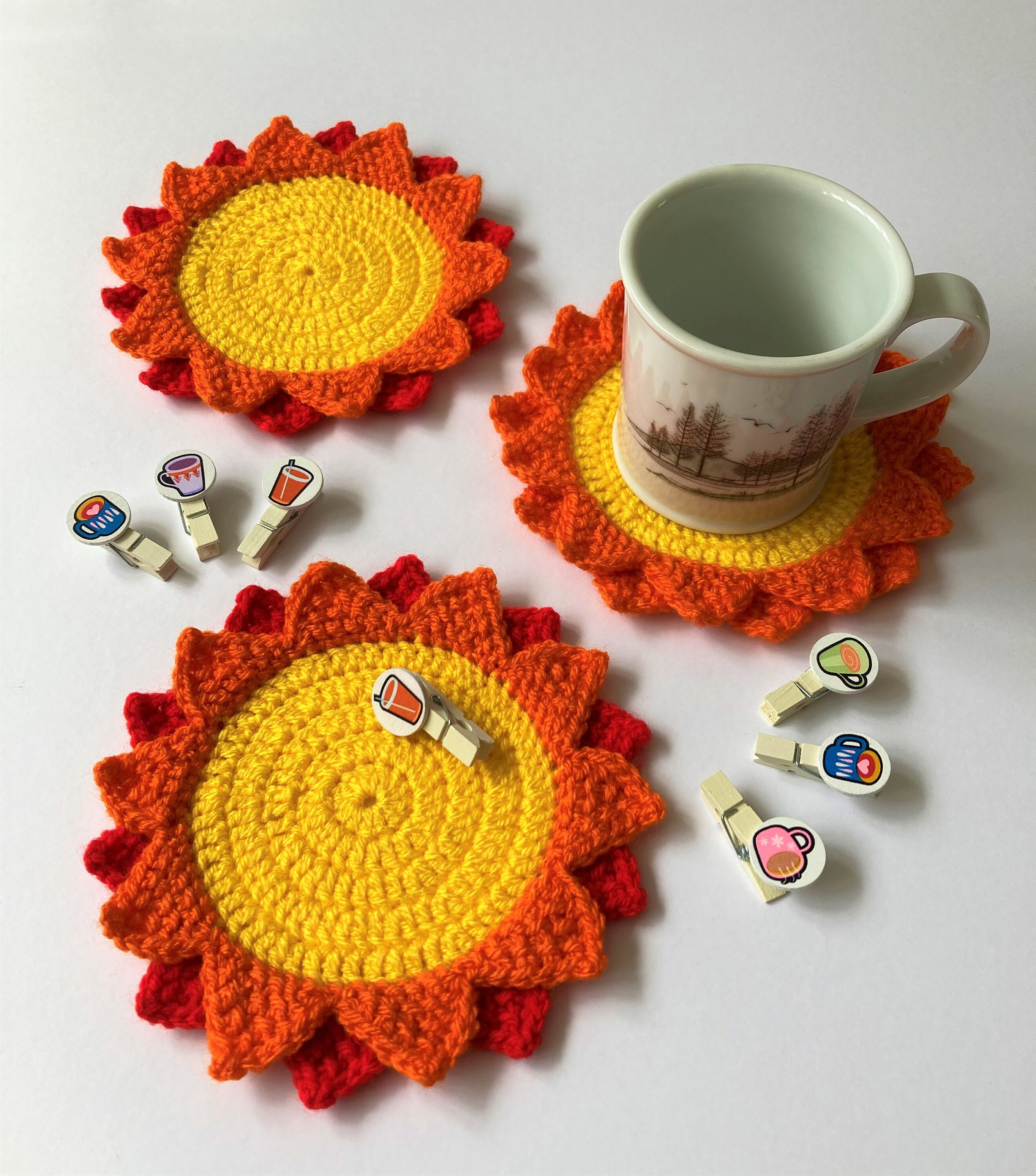Sun Coaster Crochet Pattern/pdf File With Step by Step Photo - Etsy