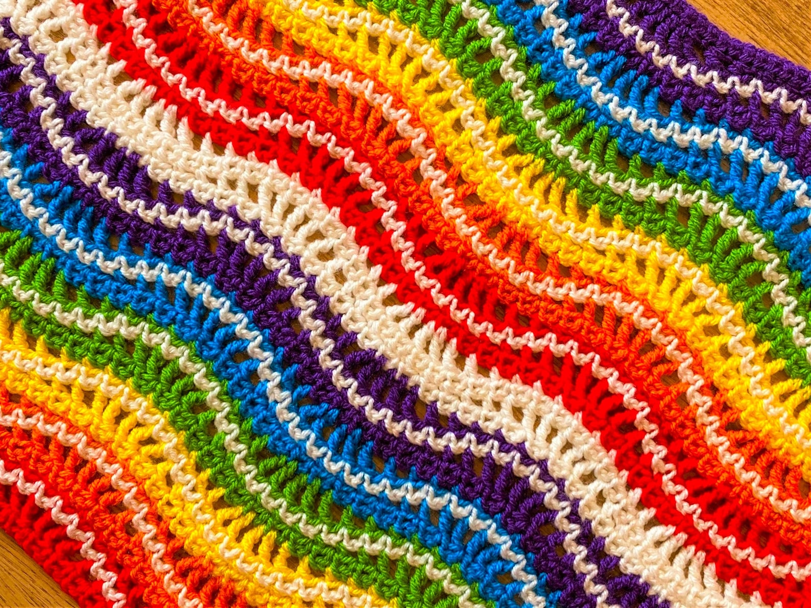 Rainbow Ripple Blanket Crochet Pattern//ripple Rainbow Afghan Crochet ...