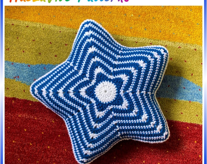 Crochet Pattern (with Video): Star Puff Pillow - by Luluslittleshop ...