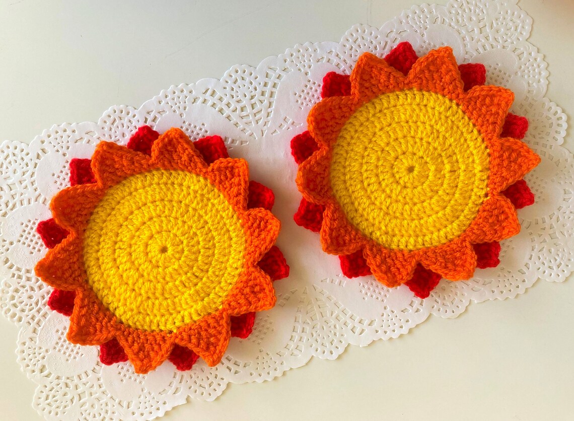 Sun Coaster Crochet Pattern/pdf File With Step by Step Photo Tutorial ...