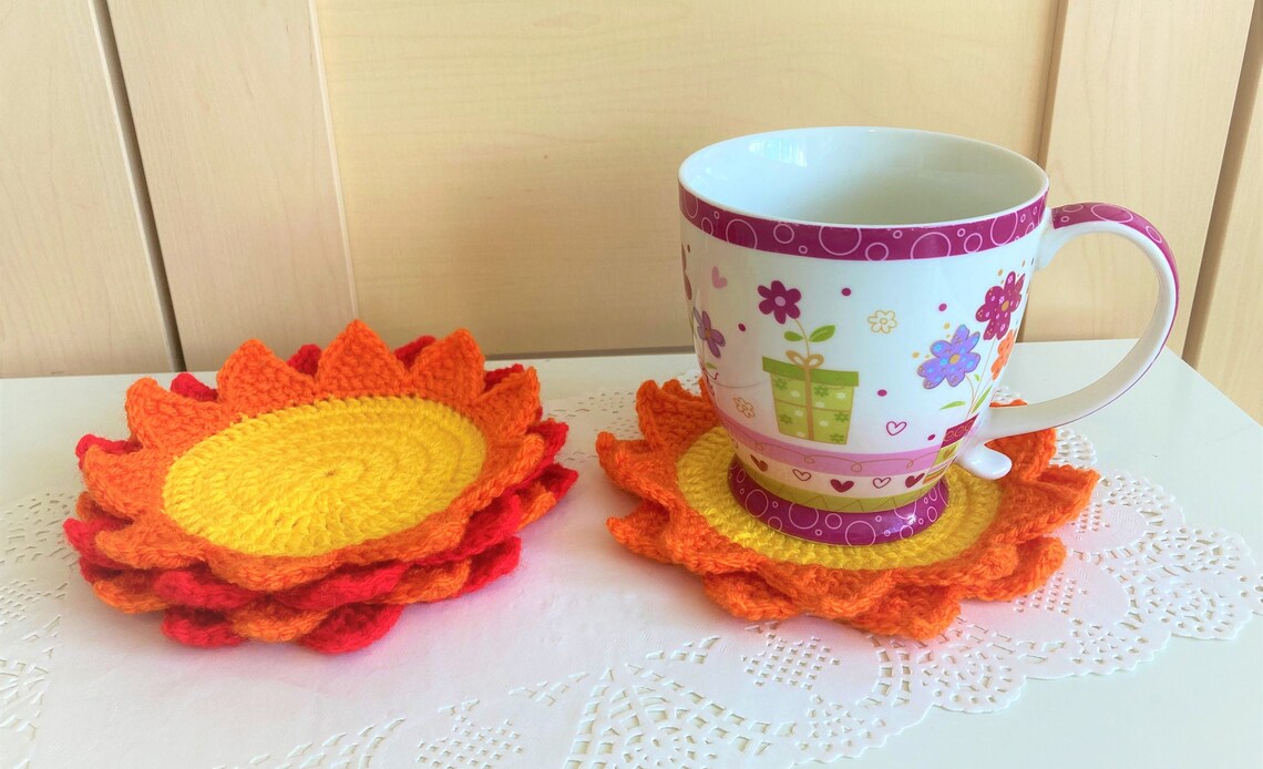 Sun Coaster Crochet Pattern/pdf File With Step by Step Photo - Etsy