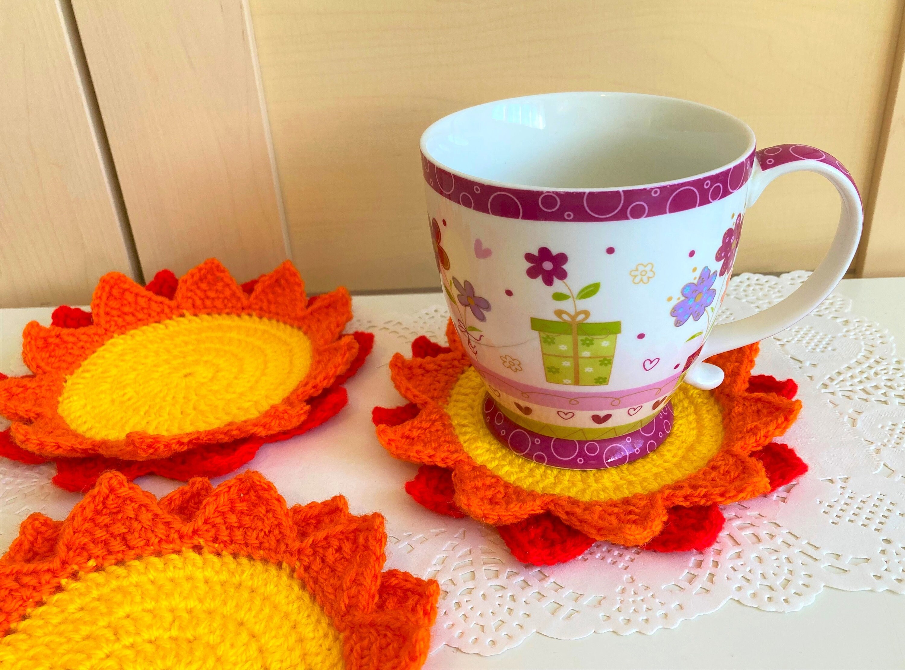 Sun Coaster Crochet Pattern/pdf File With Step by Step Photo Tutorial ...
