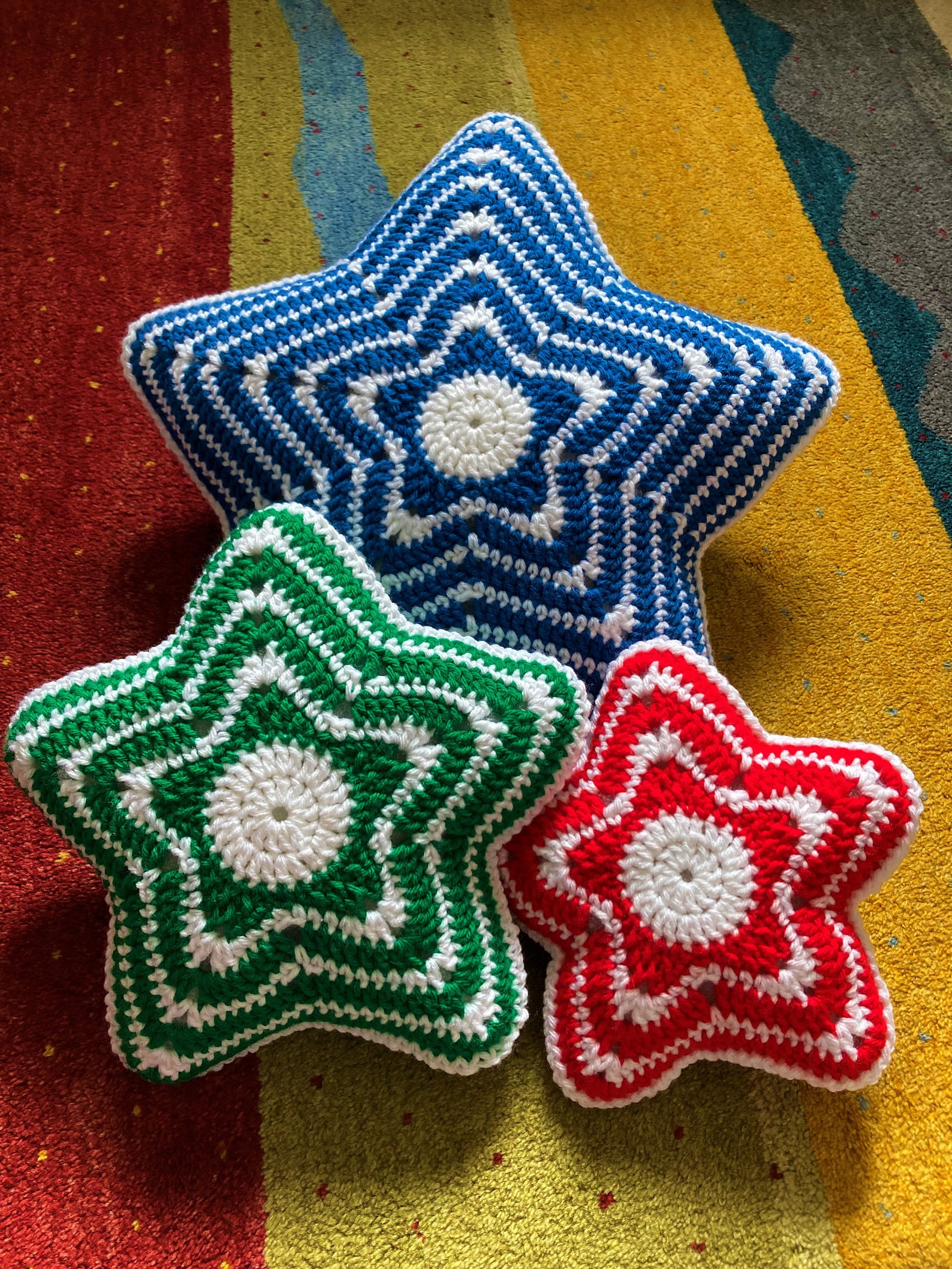 Crochet Star Pillow Patterns//small, Medium & Large Sizes//star Crochet ...