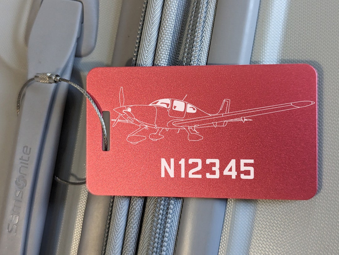 Custom Oblique View Cirrus SR-22 Tag for Luggage, Flight Bag - Great ...