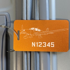 Custom Oblique View Cirrus SR-22 Tag for Luggage, Flight Bag - Great ...