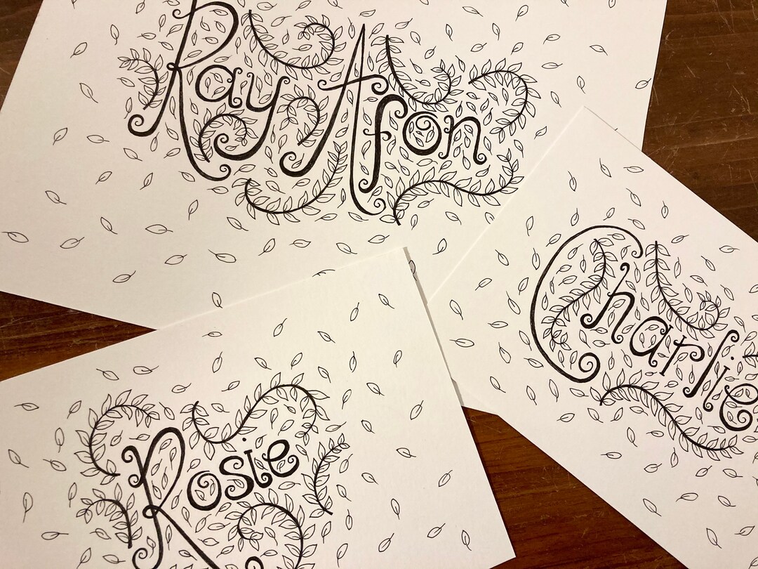 Illustrated Name Prints: Unique and Individually Hand Drawn. - Etsy UK