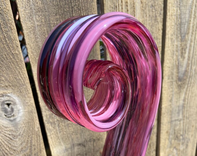 Glass Yard Art Glass Garden Stakes Glass Fiddlehead - Etsy