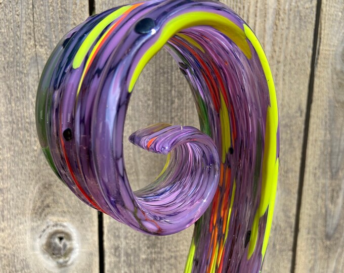 Glass Yard Art Glass Garden Stakes Glass Fiddlehead Halloween - Etsy