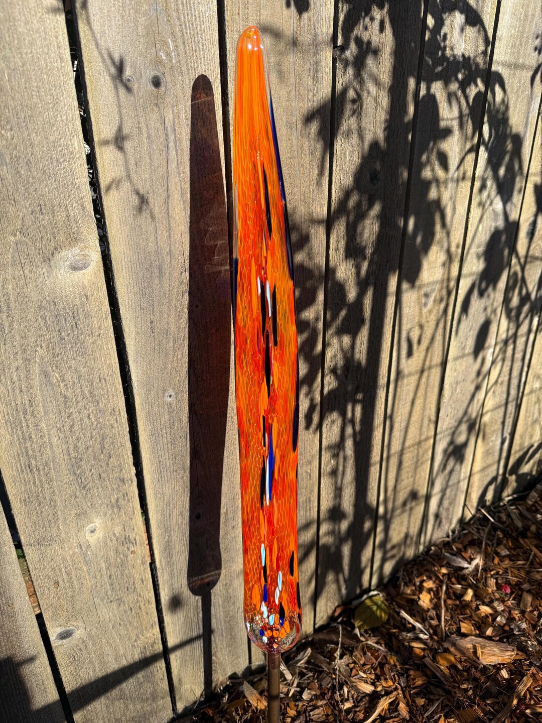Garden Glass, Hand Blown Glass Garden Art, Glass Garden Stakes, Father ...