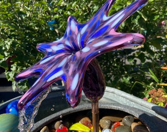 Outdoor Water Fountain Spitter Glass Yard Art Glass Flower - Etsy