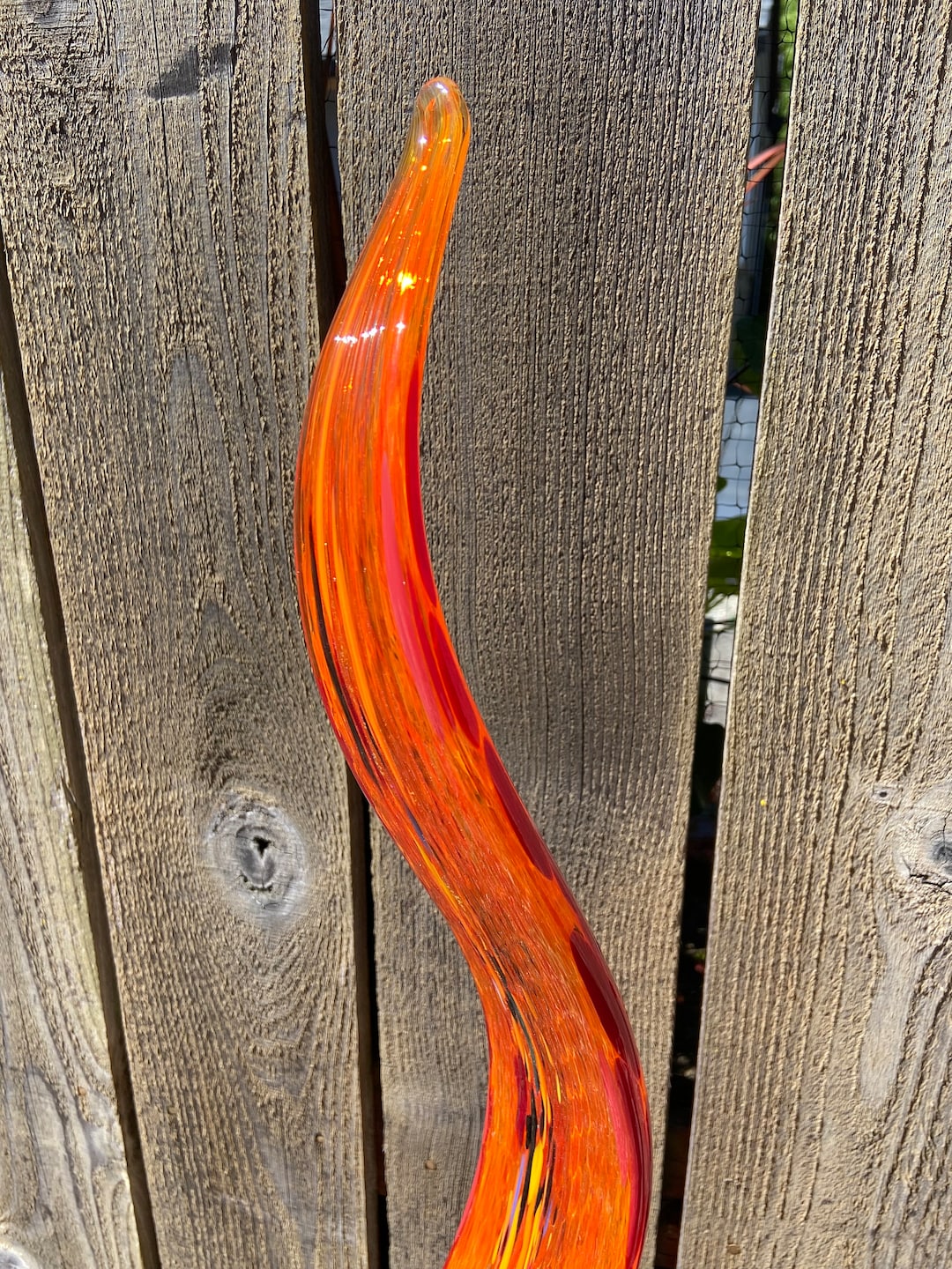 Glass Yard Art Hand Blown Glass Garden Stakes Tall - Etsy