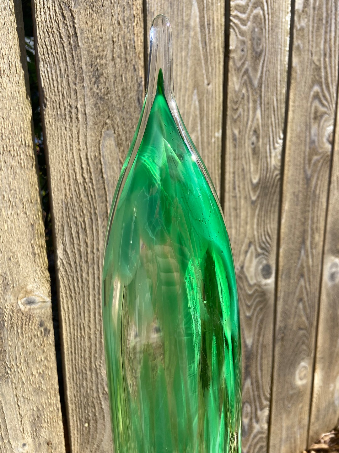 Glass Garden Art, Tall Hollow Glass Spire, Father and Son Glass - Etsy