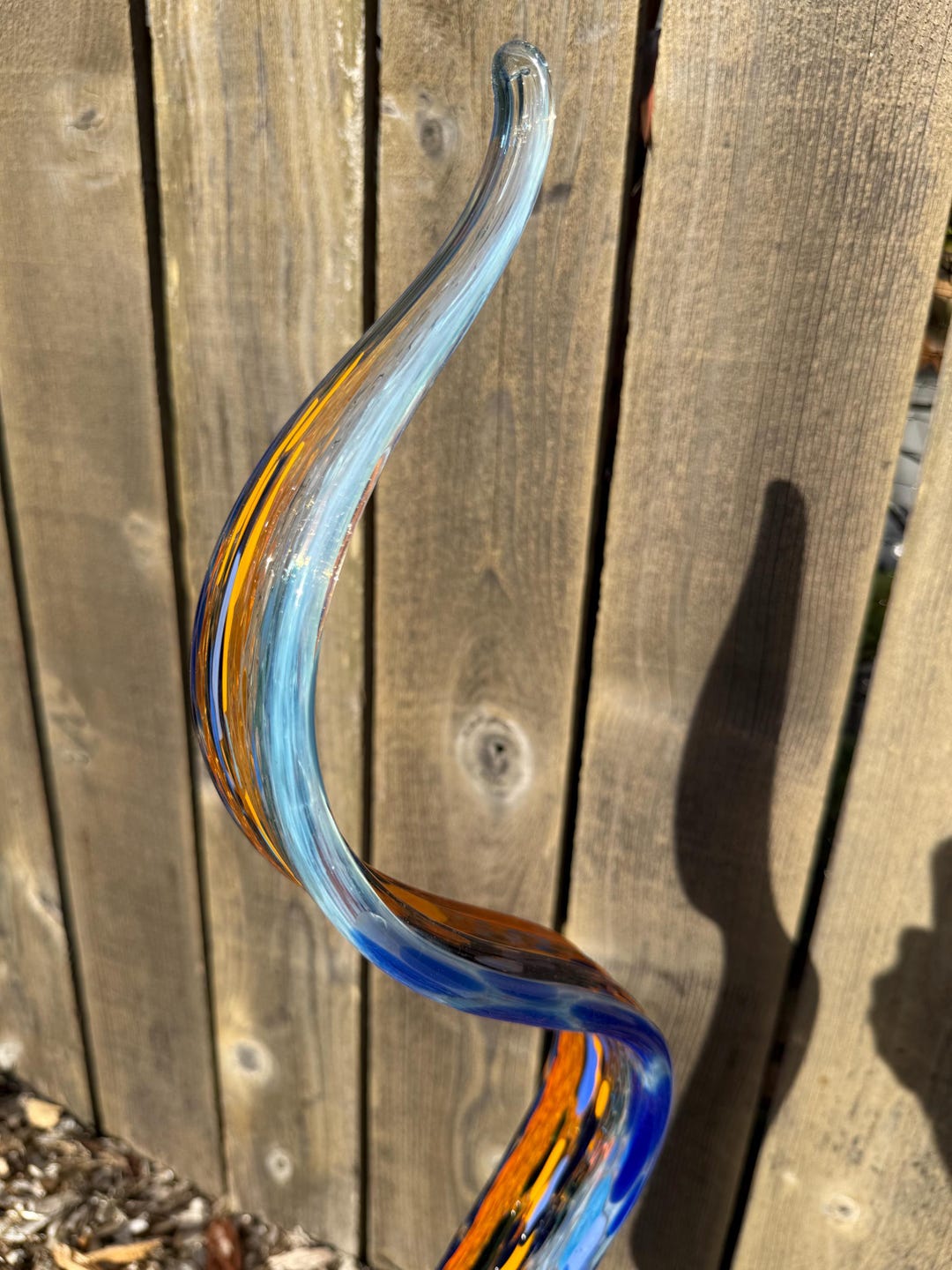 Blown Glass Garden Art Wave Father and Son Glass - Etsy