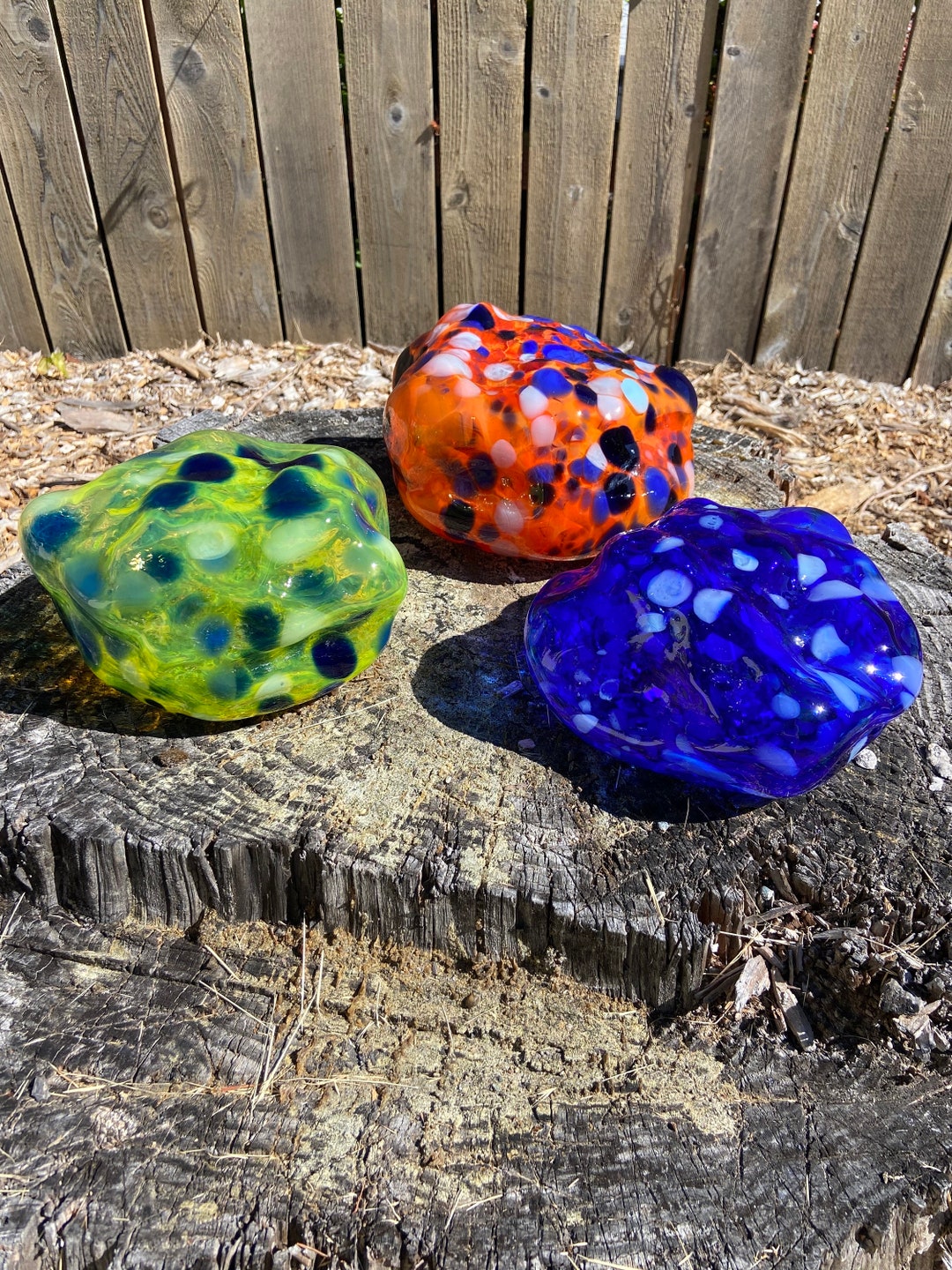 Glass Yard Art Glass Garden Art Glass Rocks - Etsy