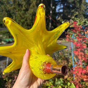 Blown Glass Flower, Outdoor Fountain, Water Spitter, Father and Son ...