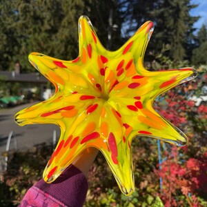 Blown Glass Flower, Outdoor Fountain, Water Spitter, Father and Son ...