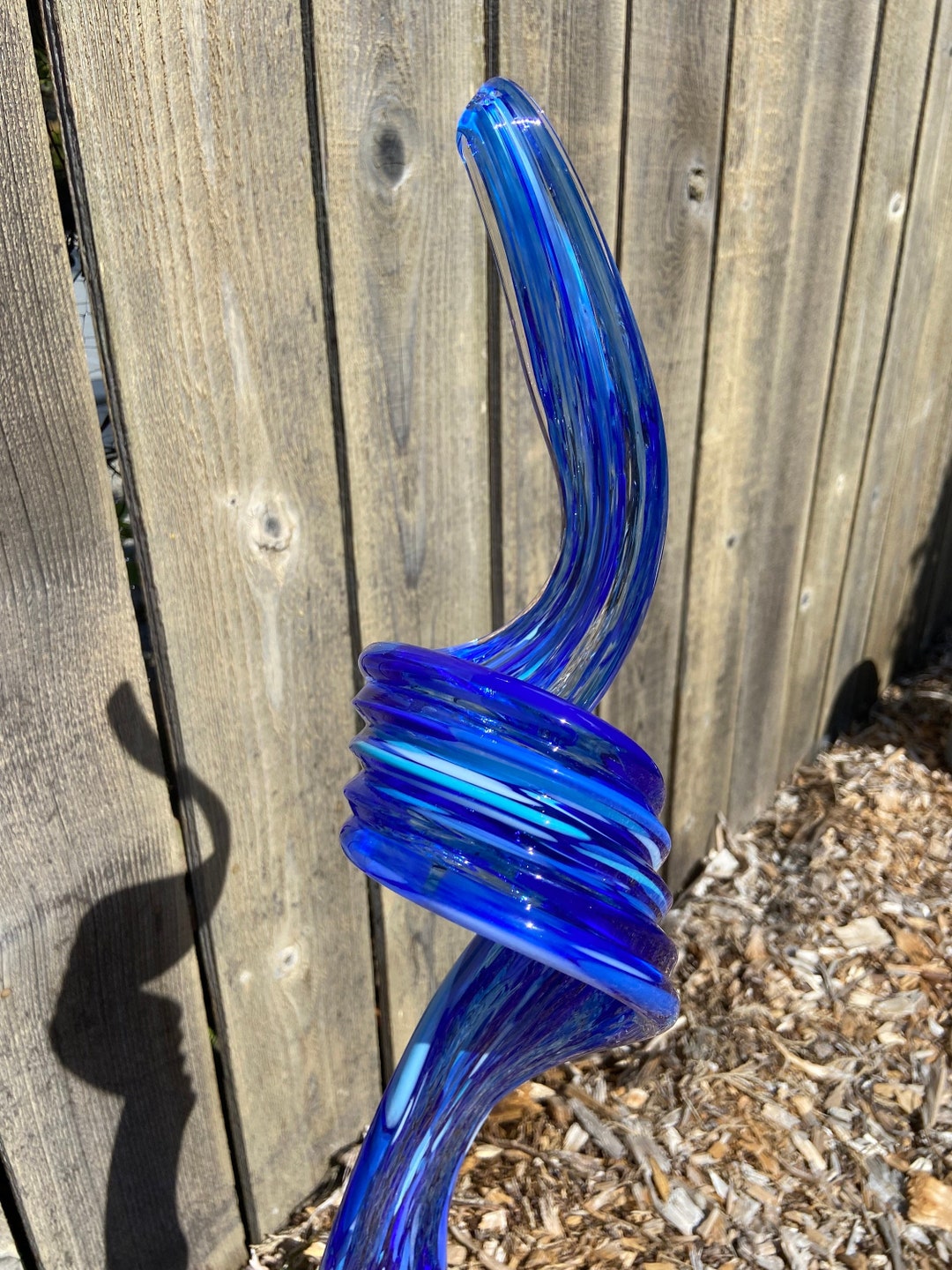 Blown Glass Garden Art Side Curl Father and Son Glass - Etsy