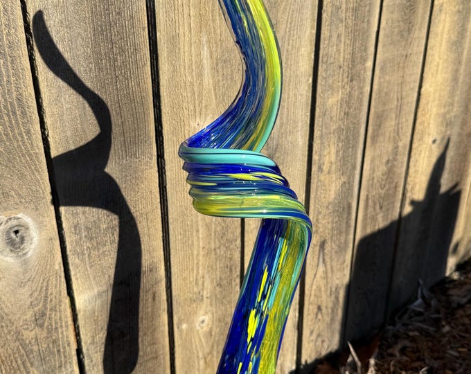 Unique Glass Yard Art, Glass Garden Stakes, Father and Son Glass - Etsy