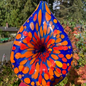 Unique Blown Glass Flower, Water Spitter, Outdoor Fountain, Father and ...