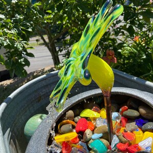 Outdoor Water Fountain Spitter Glass Yard Art Glass Flower - Etsy