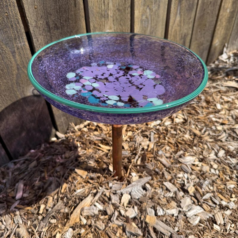 Glass Bird Bath Bowl - Etsy