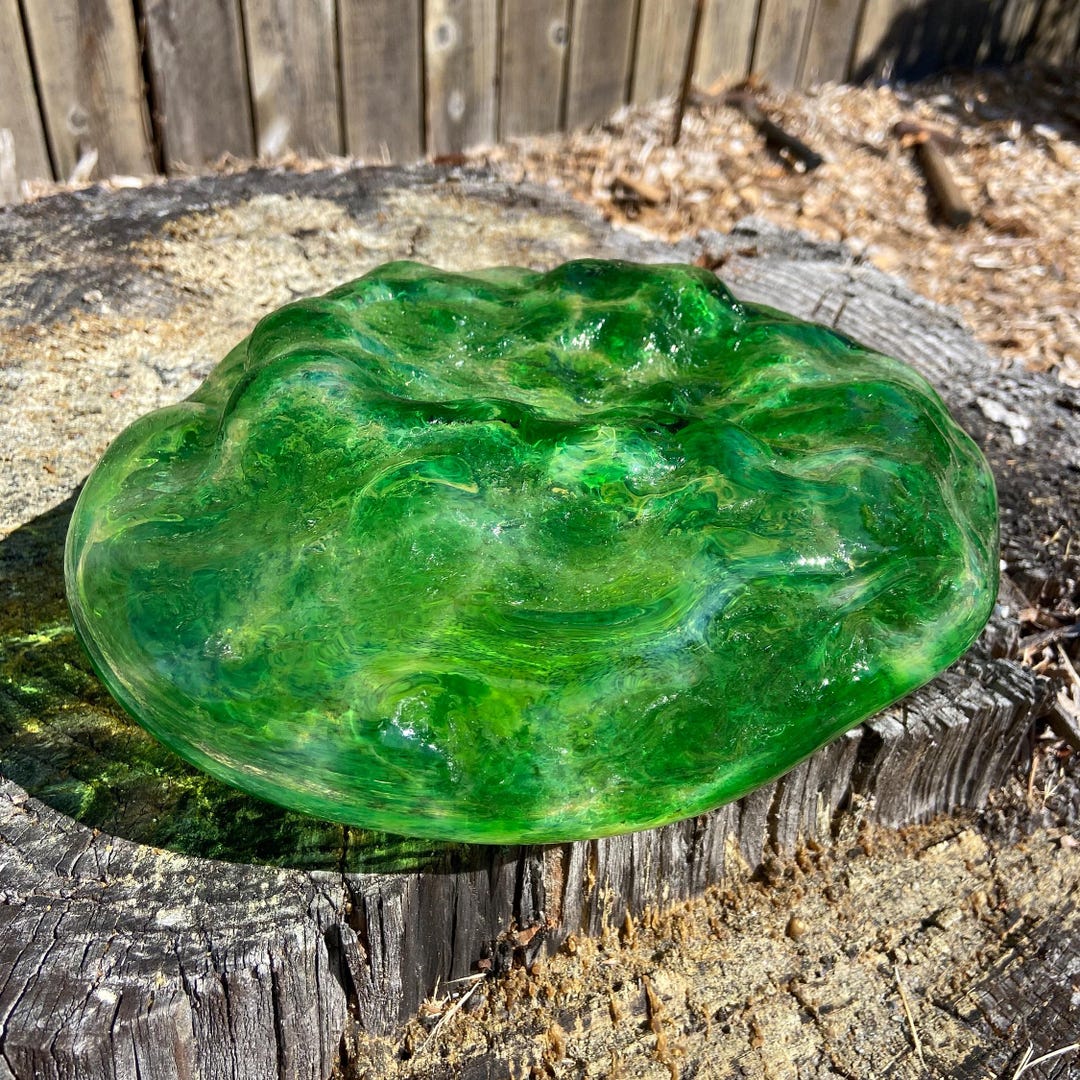 Unique Glass Rock, Blown Glass Garden Art, Garden Decor, Father and Son ...