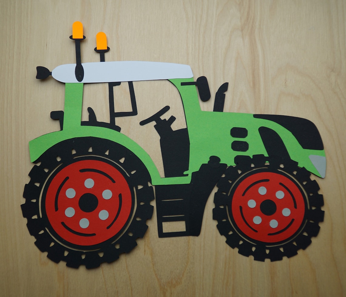 Bastelset Kinder Papier Traktor Trecker Bulldog schwarz grün - Etsy.de