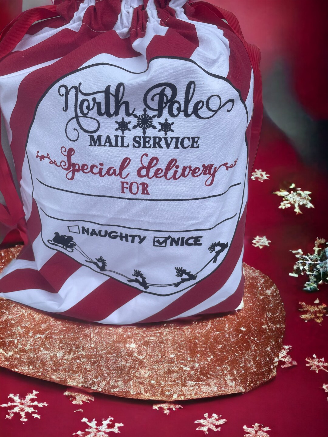 North Pole Sacks With Free Nice Letter /santa Sacks Personalised ...