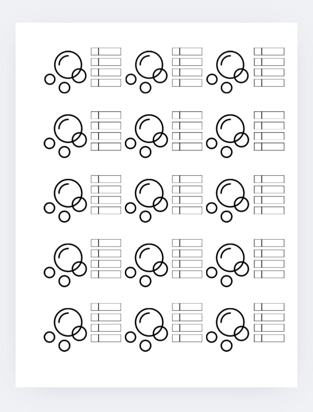 Bubbles Practice Sheet PDF - Etsy