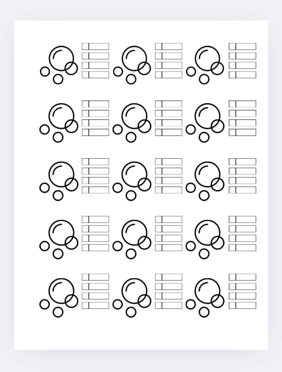 Bubbles Practice Sheet PDF - Etsy