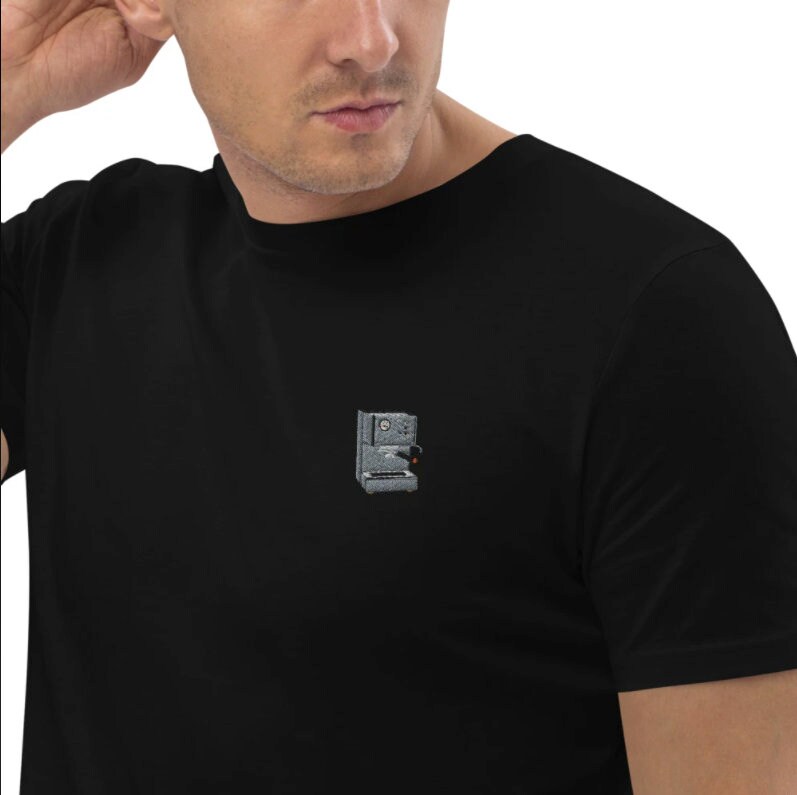 Portafilter Machine | Embroidered Organic Cotton T-shirt - Etsy