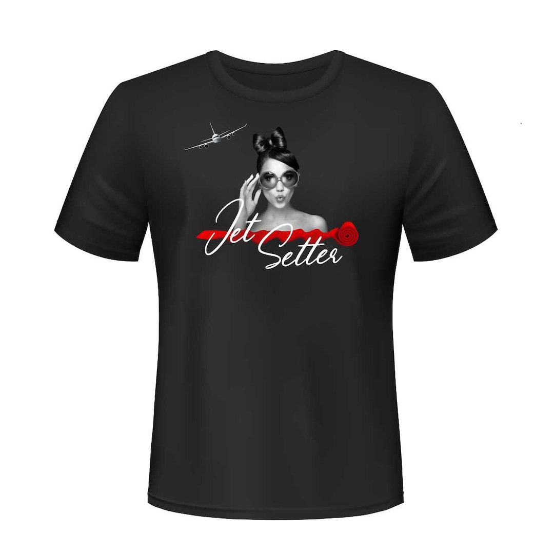 Jet Setter Black Tee | Travel Tee Shirt | Bachelorette Party ...