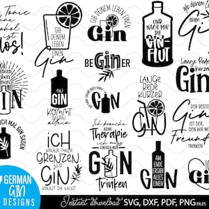 Gin Plotterdatei Gin Zitate | Plotten Bündel | Gin geschnitten Datei | Plotterdatei SVG PNG ...