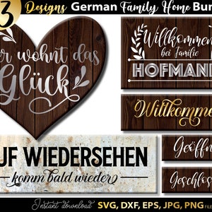 German Willkommen Plotter File Svg Bundle | German Welcome to Our Home ...