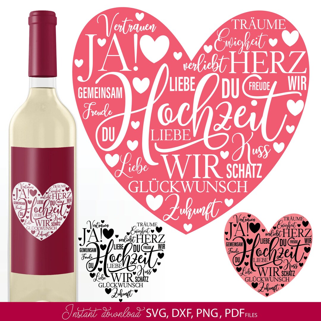 German Wedding Signs Plotter File Svg Dxf Png German Liebe Quotes ...