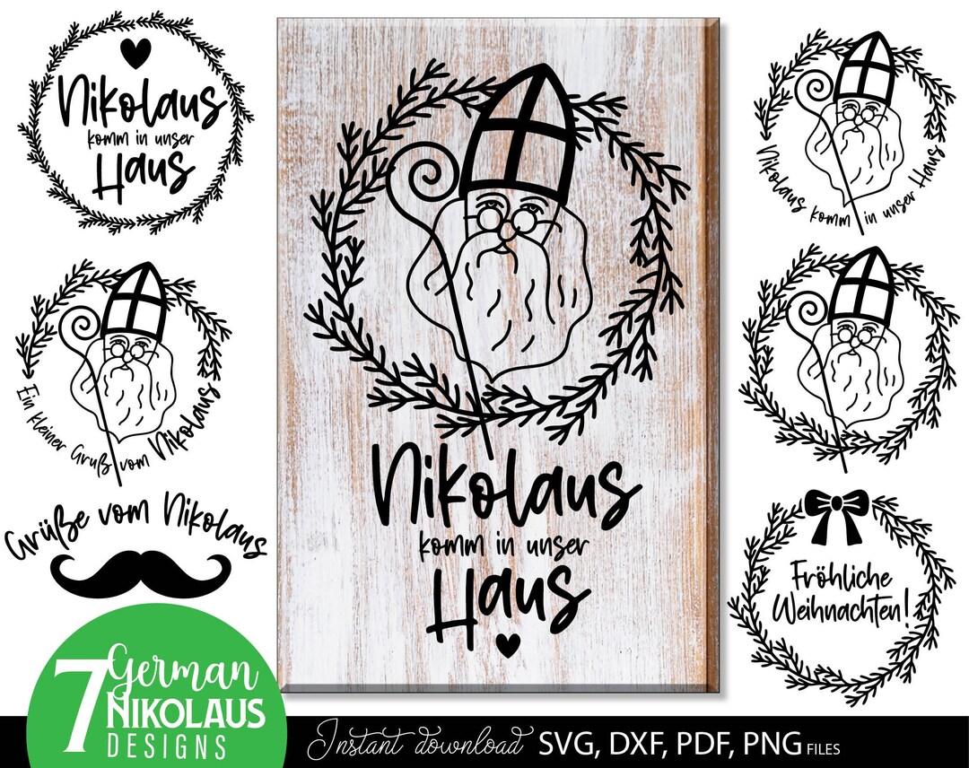 Nikolo Plotter Files Bundle SVG PNG Saint Nicholas Kleiner Gruß From St ...