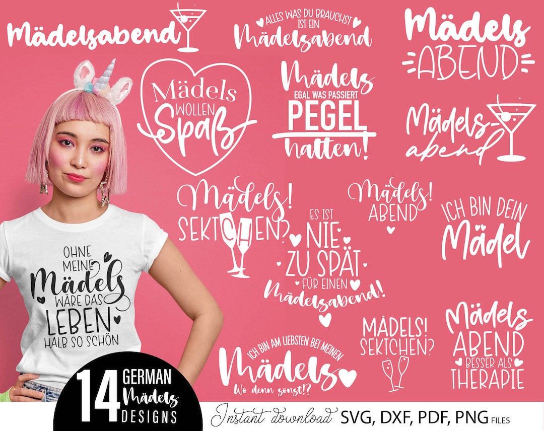 Mädels Plotterdatei SVG, PNG, DXF, pdf Mädels SVG Bundle Plotterdatei ...